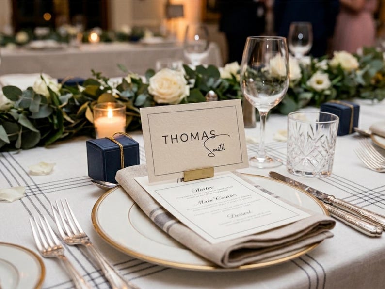 Wedding Place Cards Template, Minimalist and Modern Style, Edit in ...