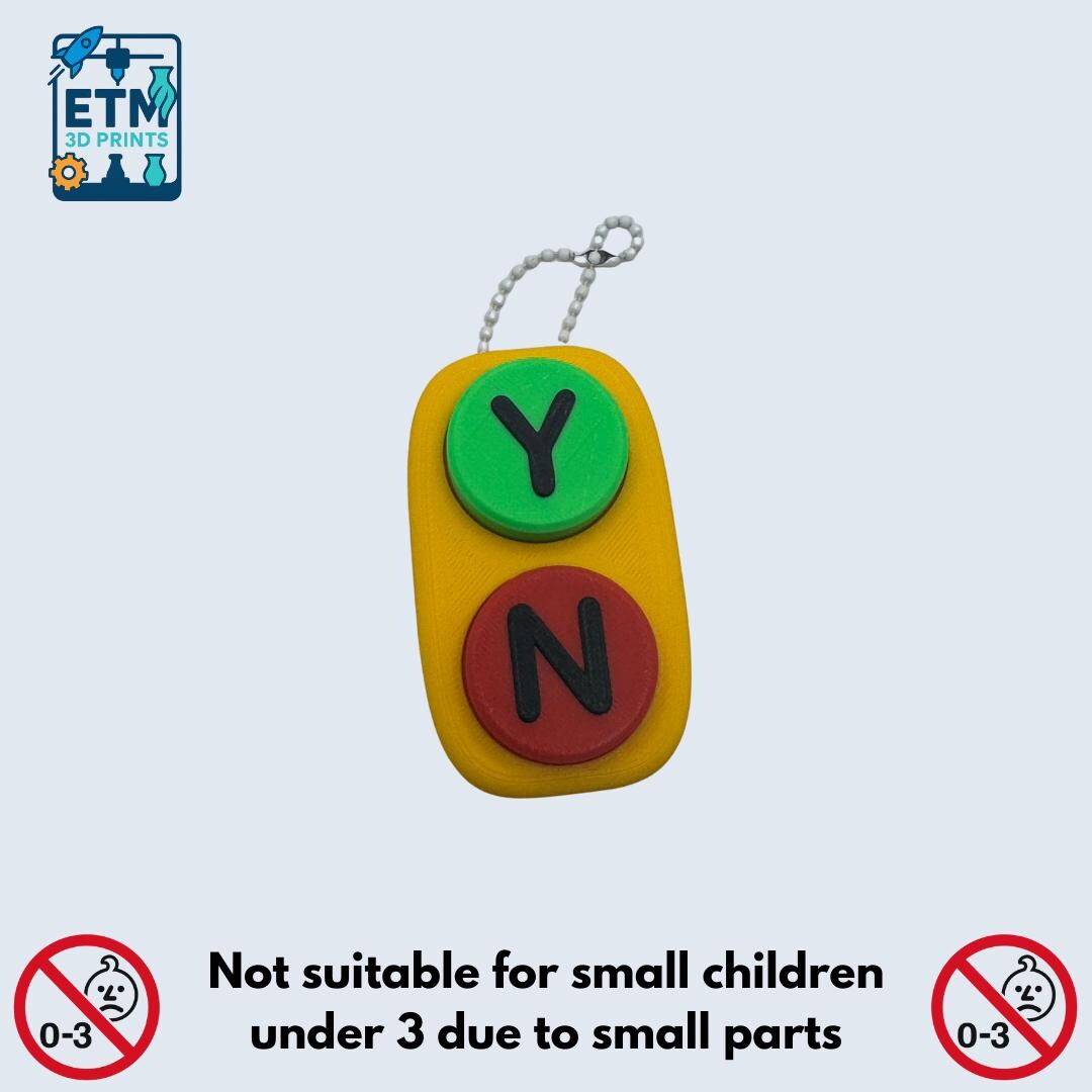 Yes / No Fun Fidget Clicker – 3D Printed Sensory Keychain Toy - Etsy