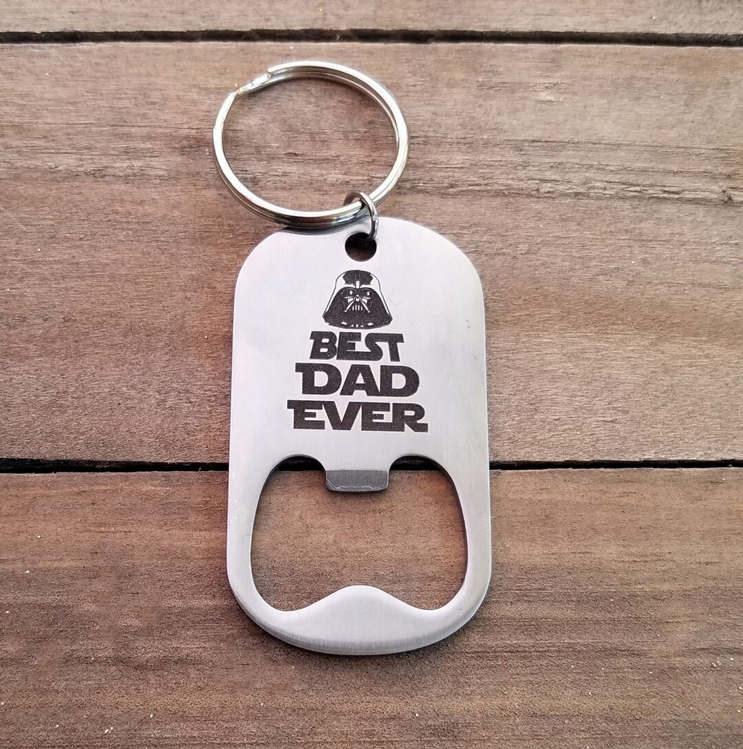 Darth Vader Star Wars Best Dad Ever Keychain Keyring, Stainless Steel ...