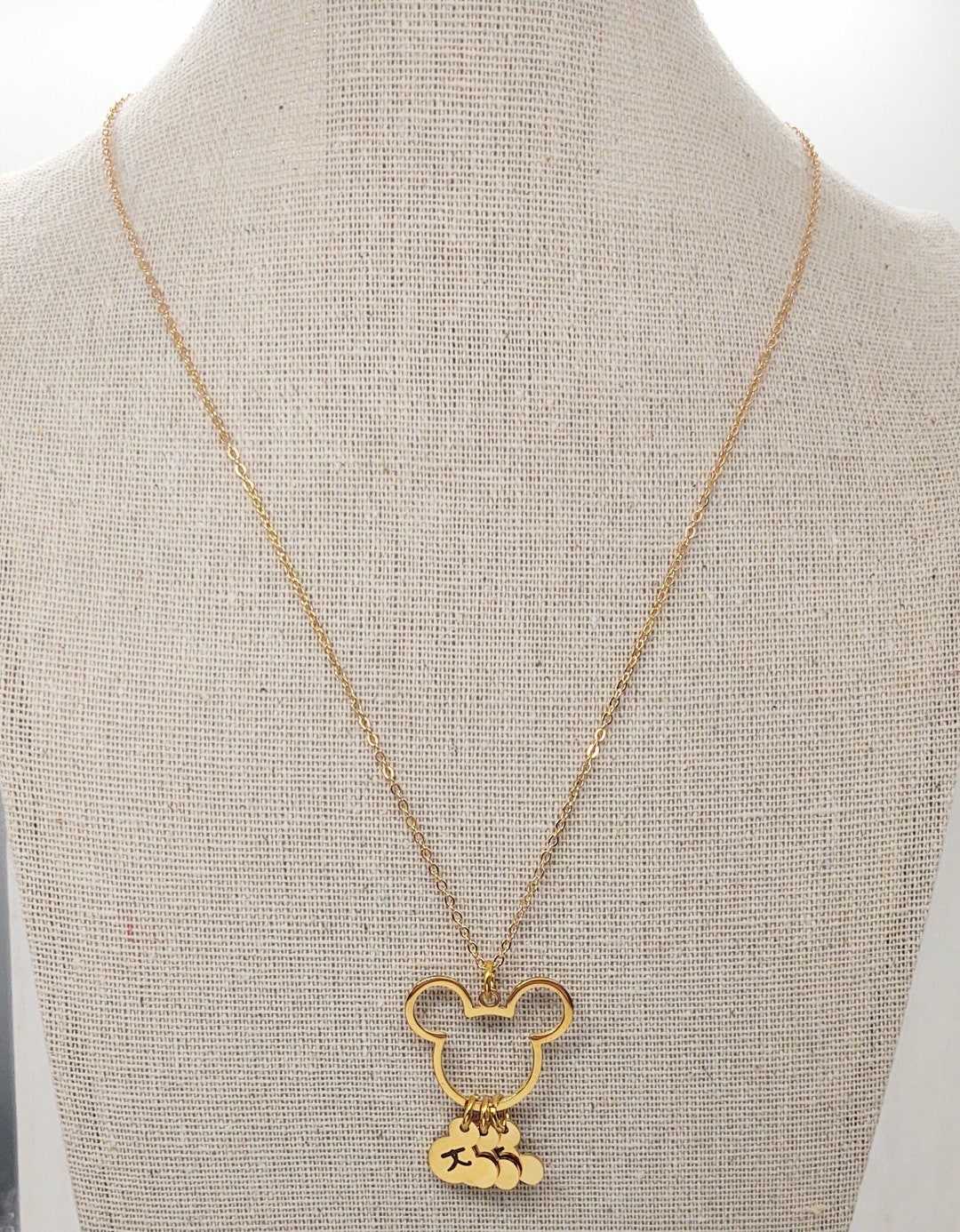 Personalized Initials Mom Mickey Mouse Inspired Charm Dangle Necklace ...