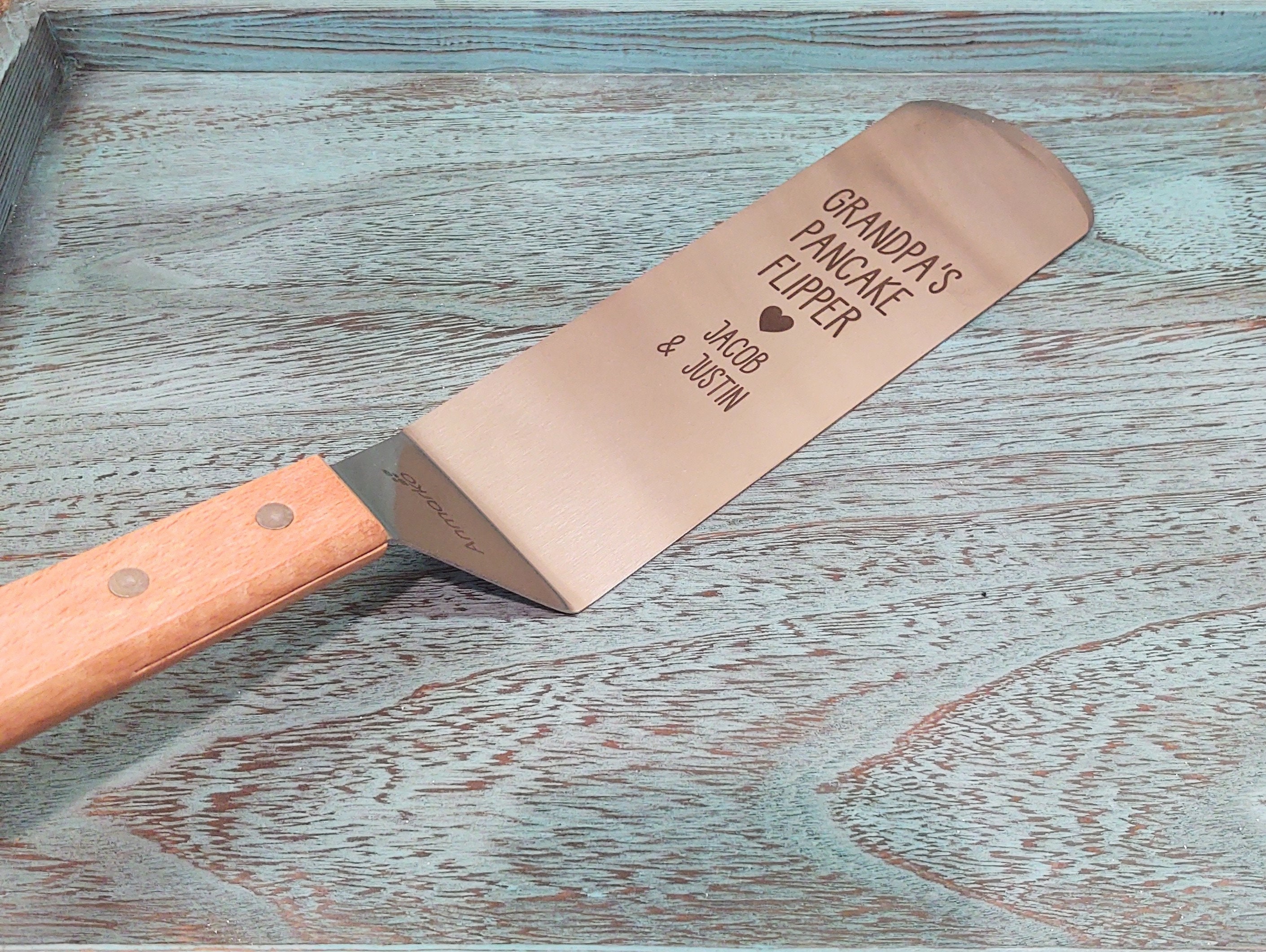 Personalized Long Pancake Flipper Spatula Stainless Steel Griddle Cakes ...