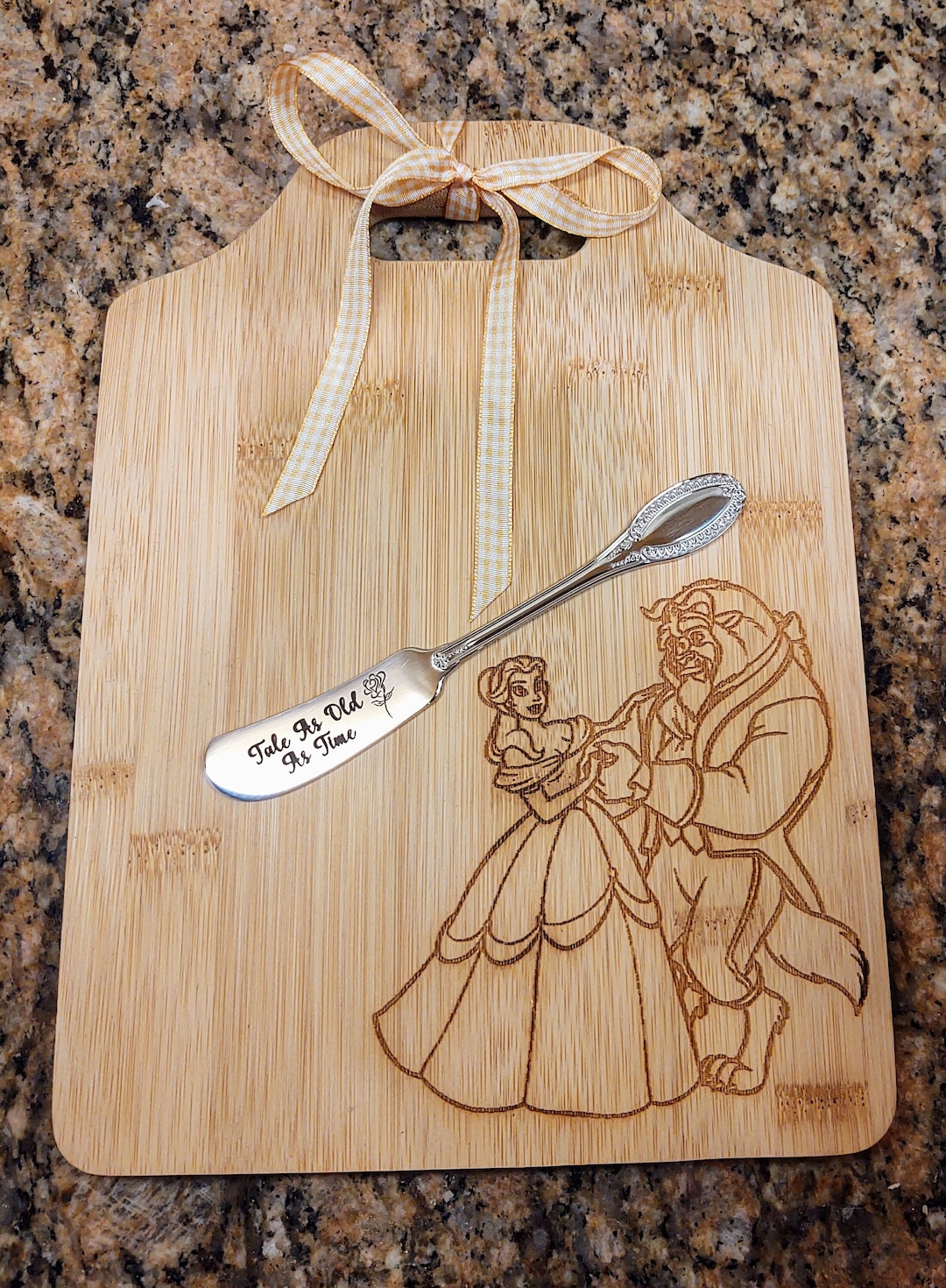 Princess Belle Beauty and the Beast Engraved Wood Cutting Board Set ...