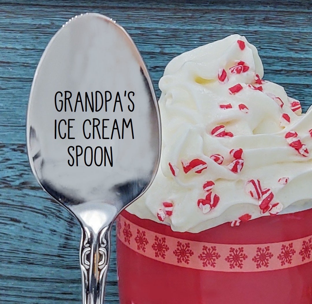 Grandpa's Ice Cream Spoon, Papa Grandma Personalized Gift, Christmas ...