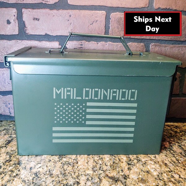 Personalized Ammo Box With Flag - Etsy