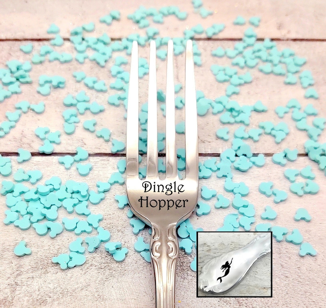 Dingle Hopper Fork Ariel Princess Little Mermaid Inspired Engraved Fork ...