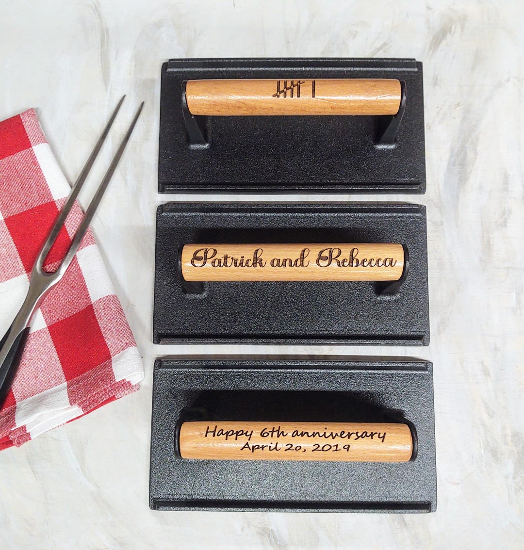 Personalized Burger Steak Press Smasher Grilling Accessories Grill ...