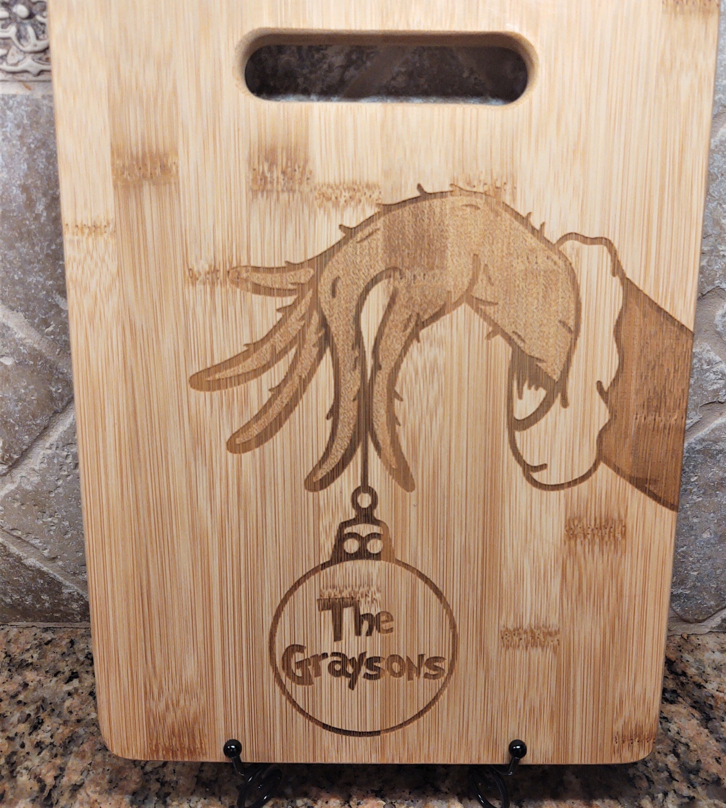 Grumpy Santa Hand Personalized Family Name on Ornament Cheese | Etsy