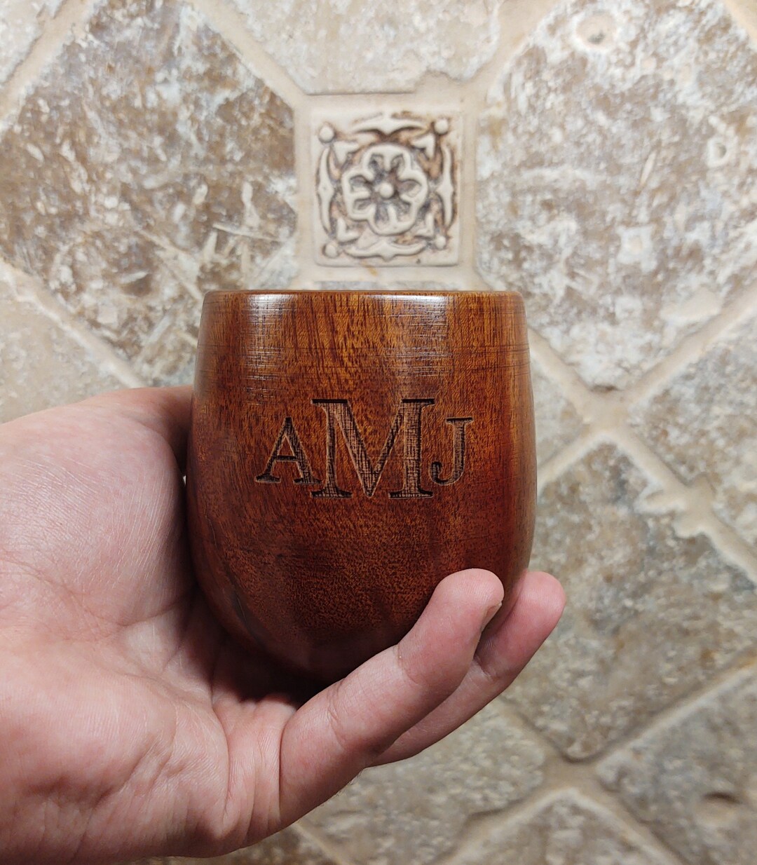 Personalized Bourbon Whiskey Shot Tumbler Wooden Wood Cup for Whiskey ...