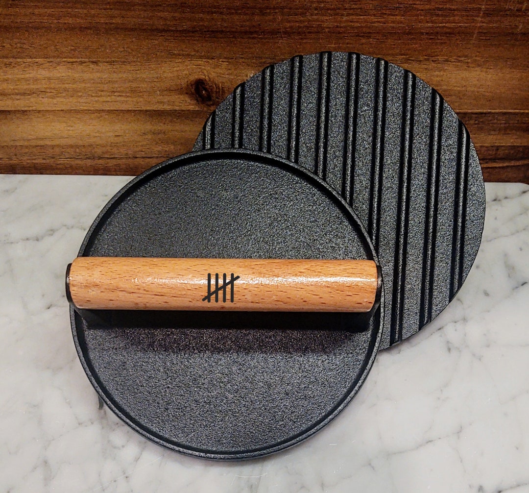 5 Year Tally Marks Wood Anniversary Burger Weight Personalized Custom ...