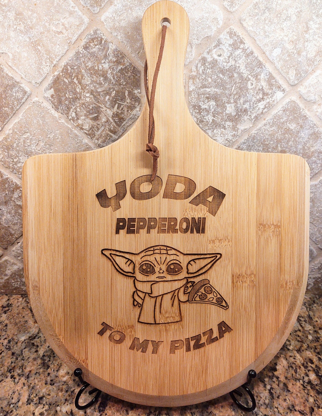 Baby Yoda Pepperoni to My Pizza Pizzeria Peel Engraved Wood Mini Size ...
