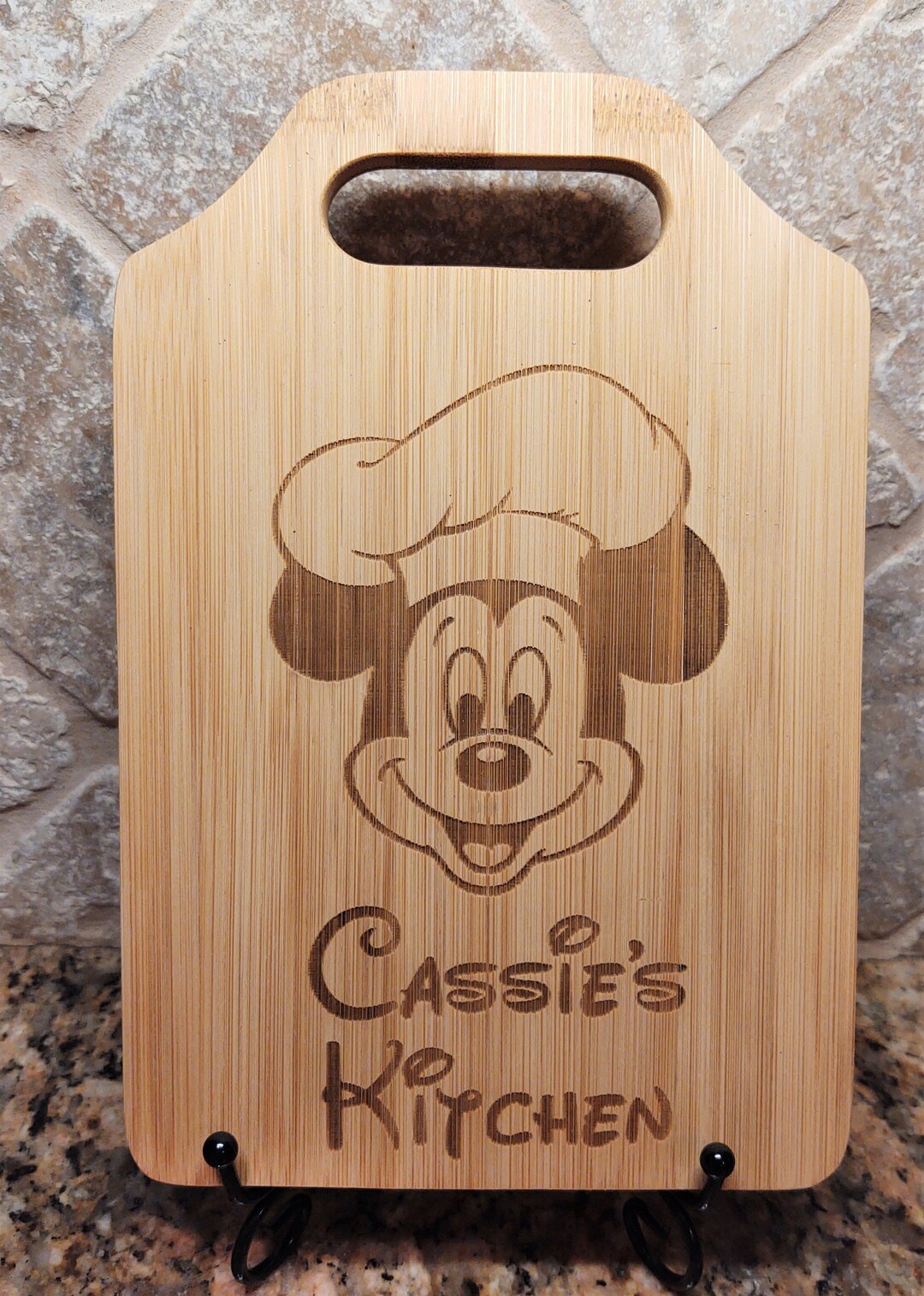 Personalized Name Mickey Mouse Chef Hat Inspired Cheese, Cutting Wood ...
