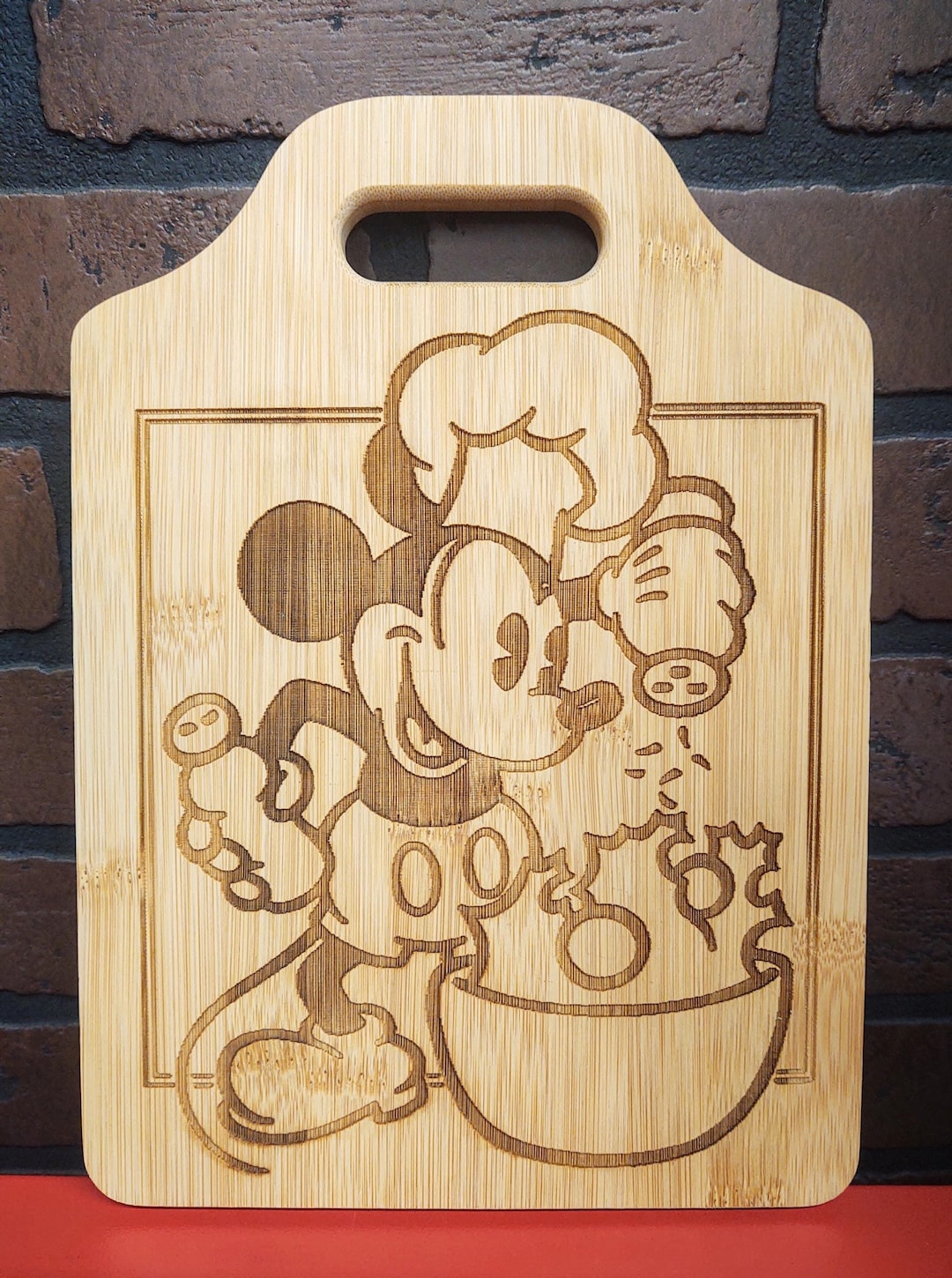Mickey Mouse Chef Cooking Inspired Cheese, Cutting Wood Board Foodie ...