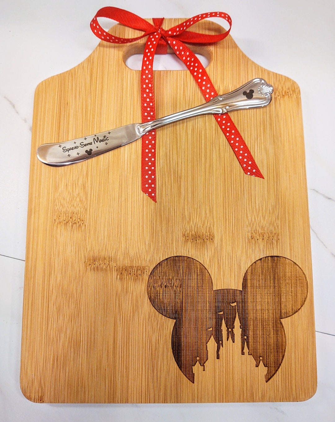 Mickey Mouse Head Ears Castle Disney Engraved Wood Cutting Board Gift ...