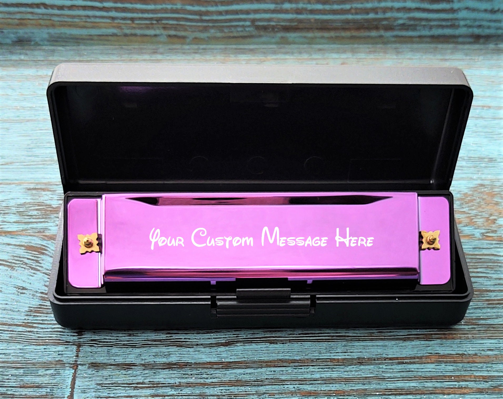 Custom Personalized Name or Message Harmonica Christmas Gift Exchange ...