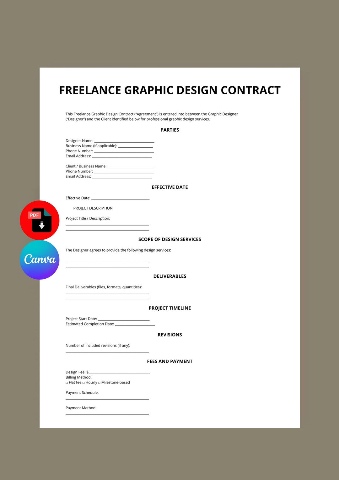 Freelance Graphic Design Contract | Designer Client Agreement US ...