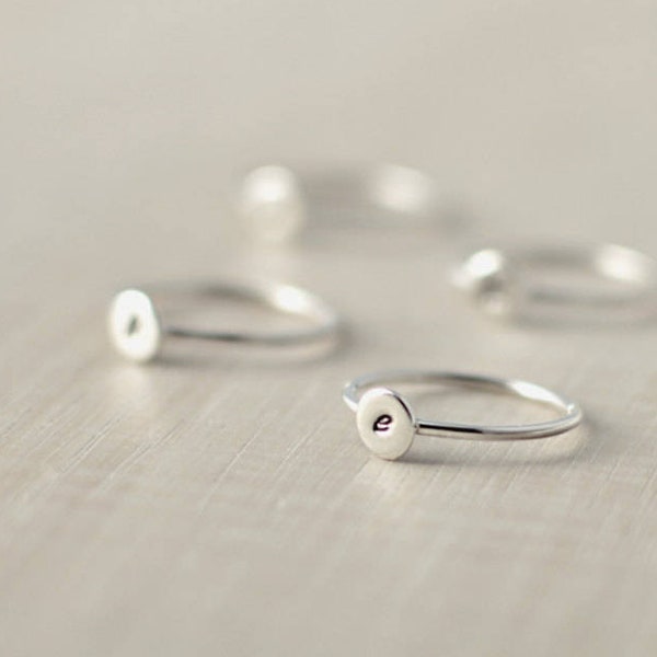 Sterling Silver Initial Rings - Etsy
