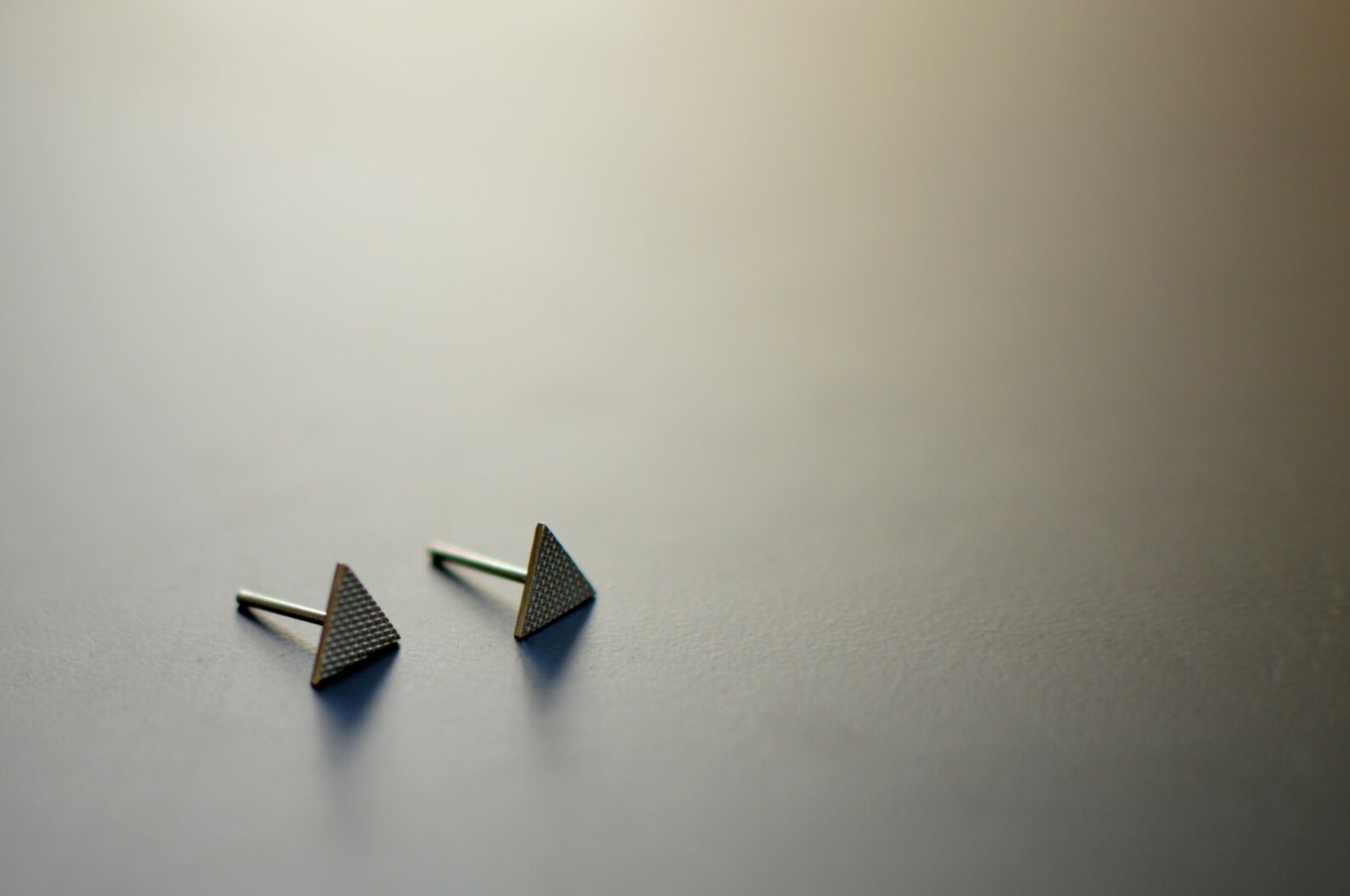 Sterling Silver Earrings Textured Triangles Ear Studs - Etsy