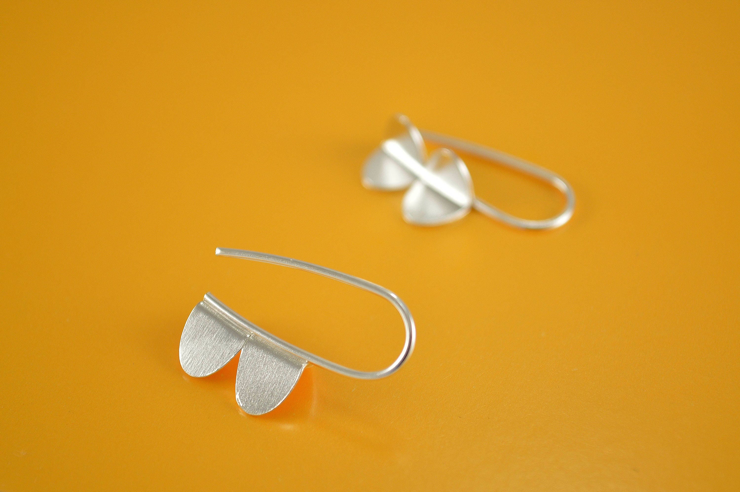 Sterling Silver Earrings, Modern Earrings, Contemporary Jewelry, Dangle ...