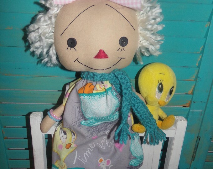 Twitty Bird Fan Girl Raggedy Ann Annie Doll Blonde Hair-with Plush ...