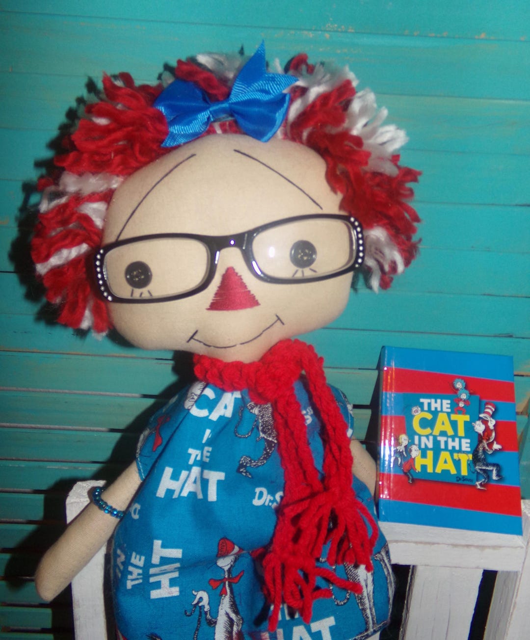 Dr. Suess Fan Girl Raggedy Doll-16" Ann Annie Ragdoll-black Reader ...