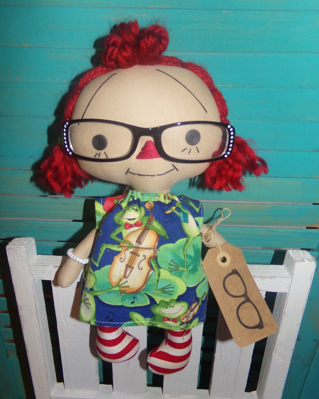 Frog Lover Raggedy Ann Annie Ragdoll Doll Handmade - Etsy