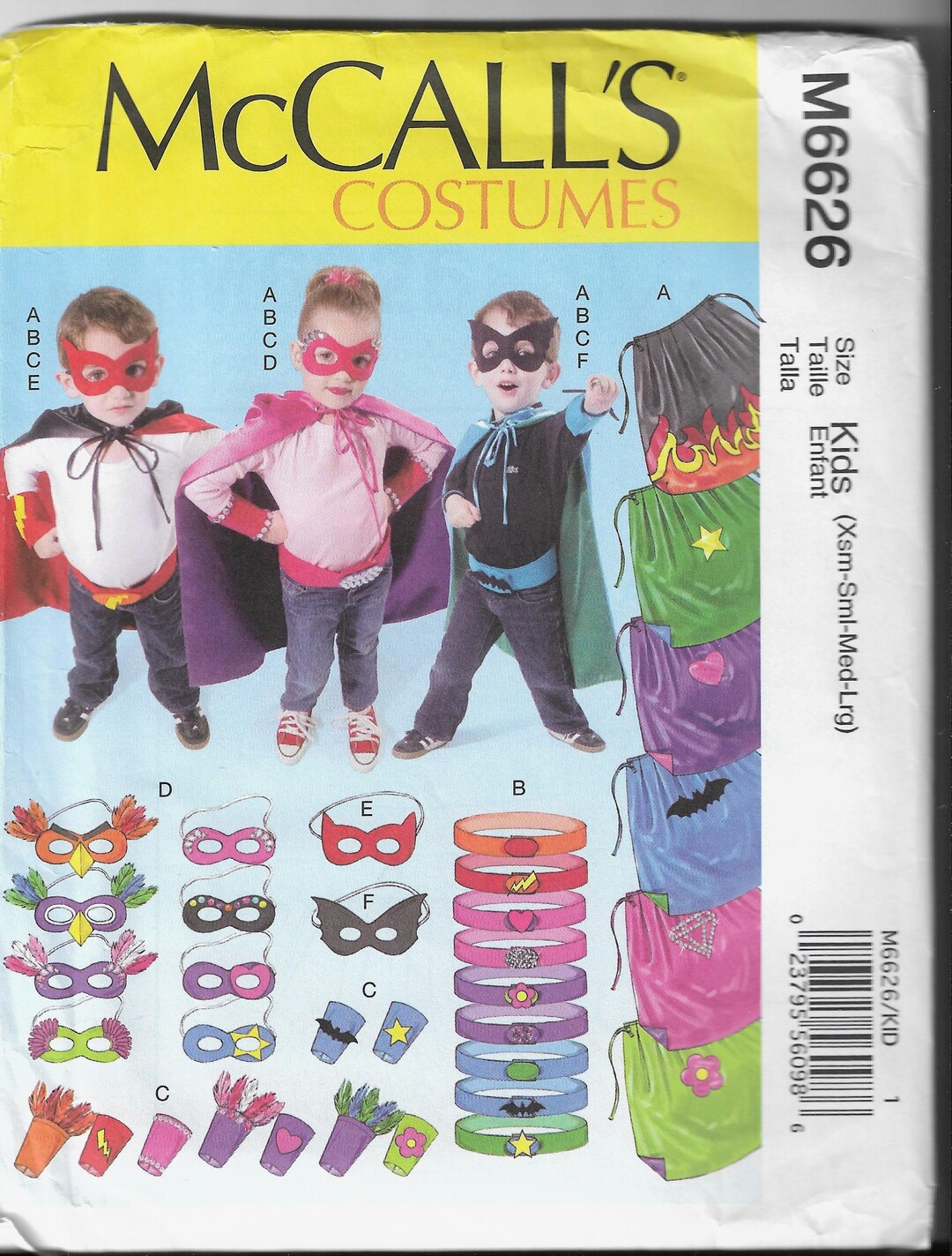 Mccall's Costume Pattern M6626 Uncut Pattern for Cape and Mask - Etsy