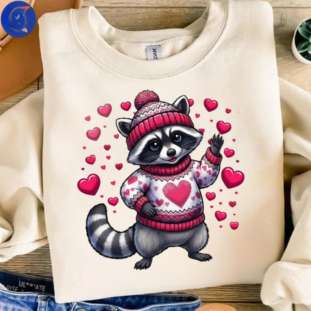 Valentine Raccoon PNG, Cute Raccoon Clipart, Digital Sublimation Design ...