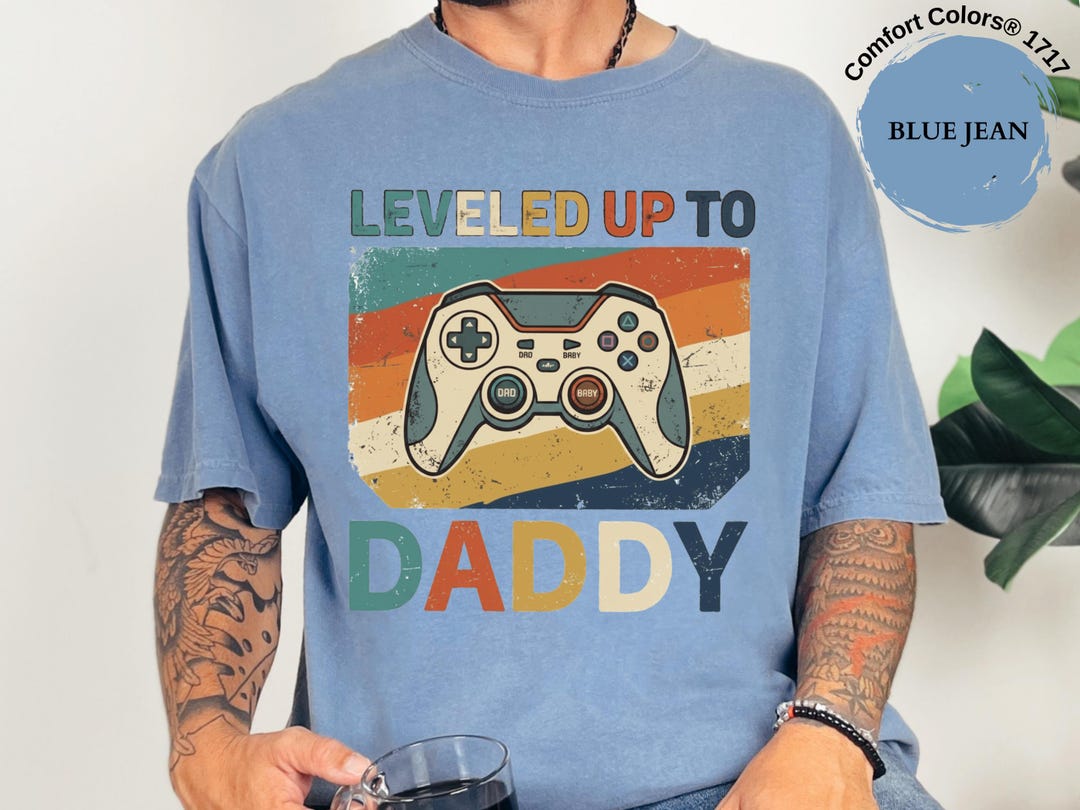 Leveled up to Daddy Shirt - Gamer Dad Baby Matching Gift Tee - Etsy