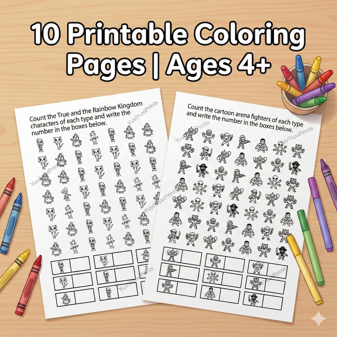 I Spy Counting Worksheets | Preschool Math, Coloring Pages (PDF ...