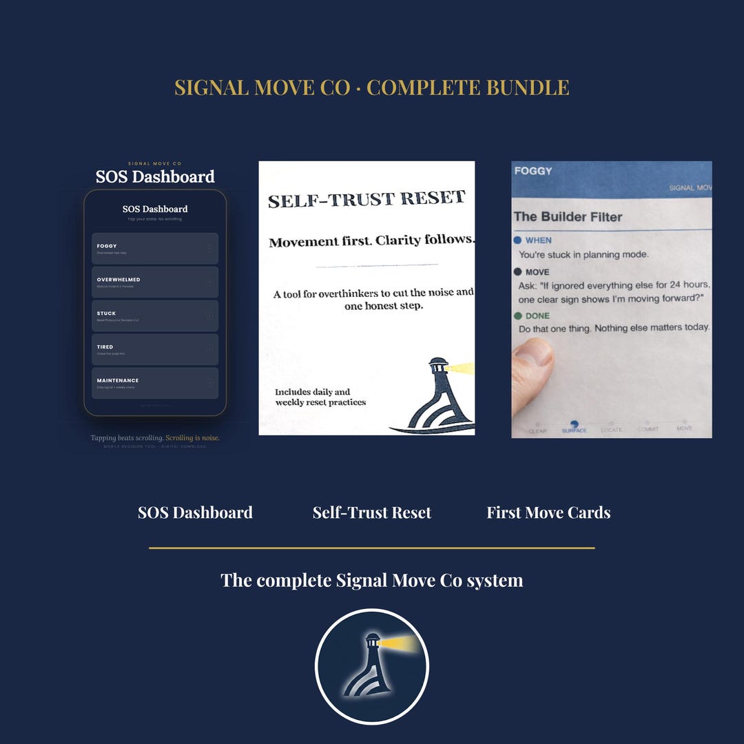 Self-trust Reset Bundle | Printable Workbook + Decision Cards + SOS ...