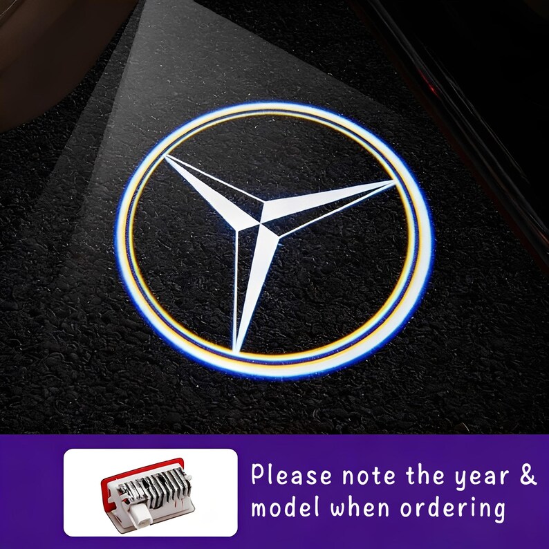 Mercedes Benz LED Door Logo Projector Lights – Ultra HD, No Fade, 3 ...