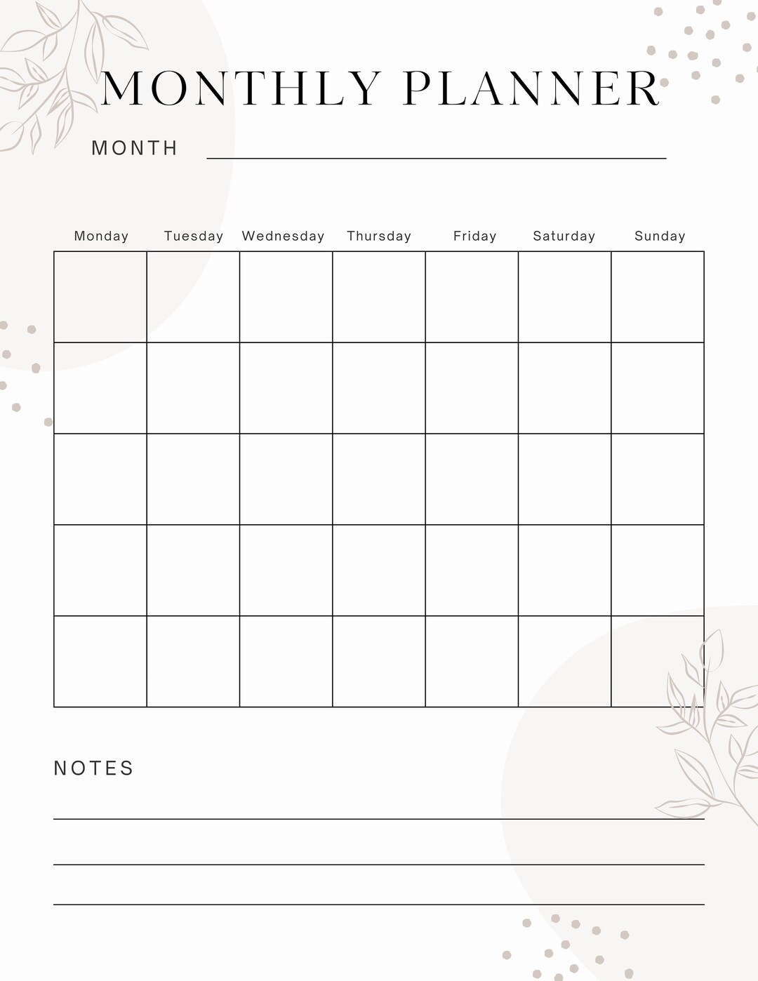 Boho Monthly - Weekly - Daily Planner, Boho Planner, Custom Planner ...