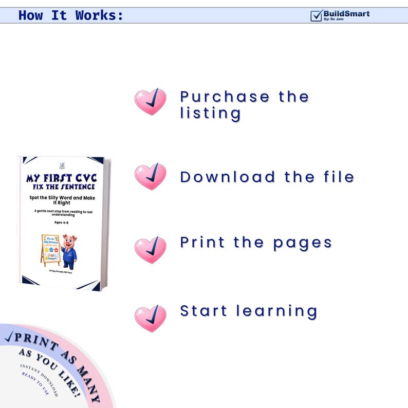 CVC Fix the Sentence Worksheets Ages 4-6 | Spot the Silly Word Reading ...