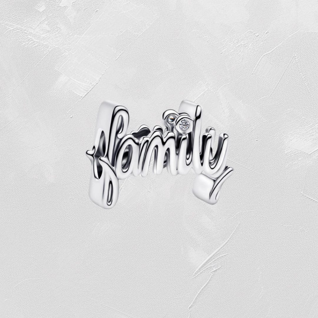 Pandora Handwritten Family Charm,925 Sterling Silver Charm,handmade ...