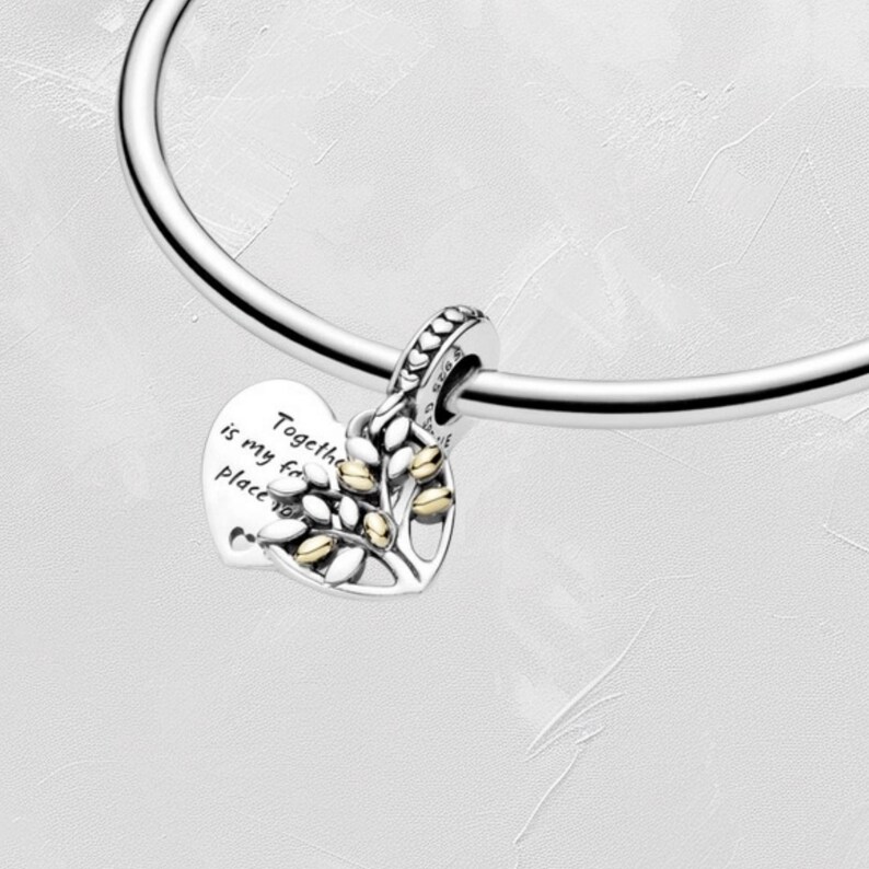 Pandora Two-tone Family Tree Heart Dangle Charm,925sterling Silver ...