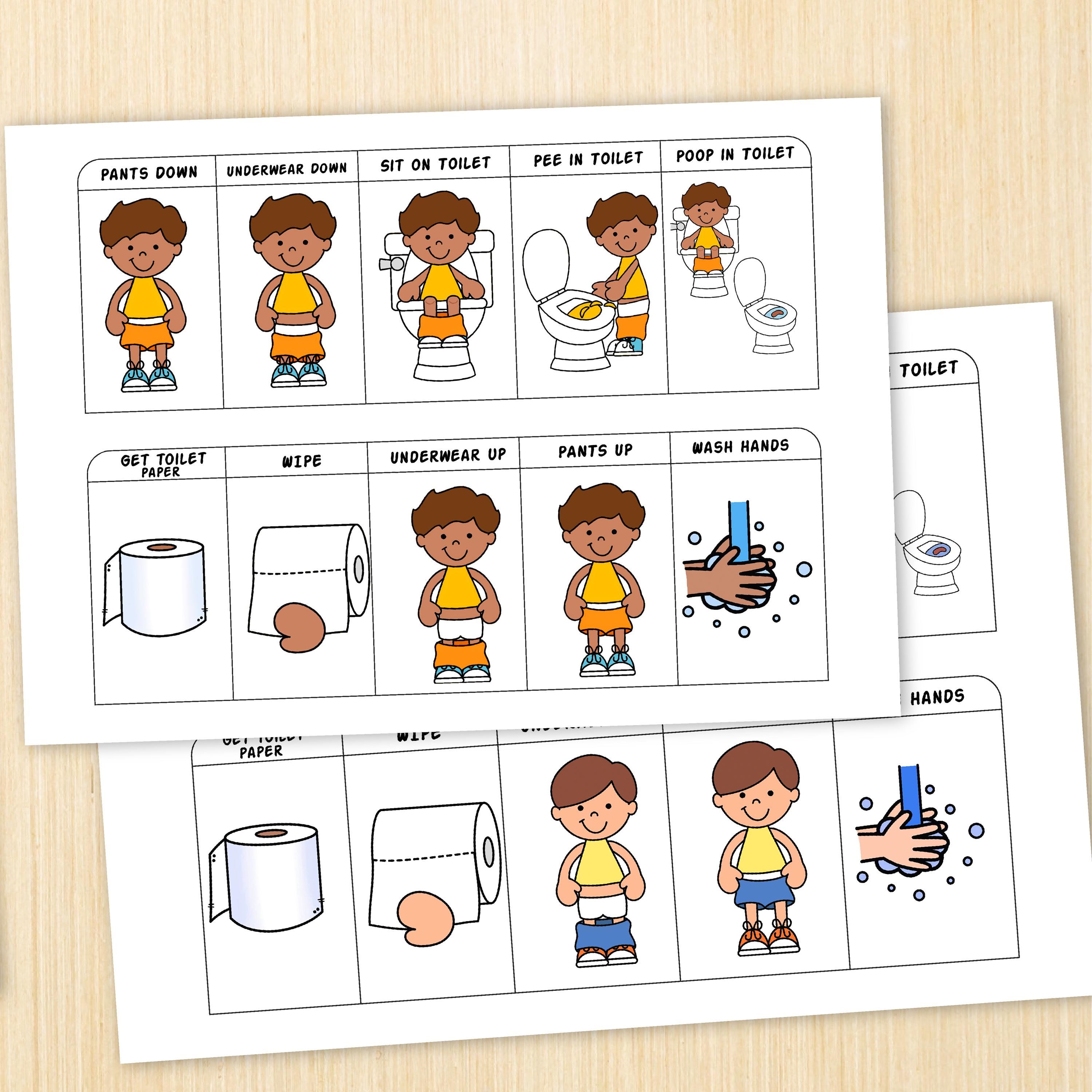 Toilet Training Visual Schedule Printable | Autism Bathroom Routine ...
