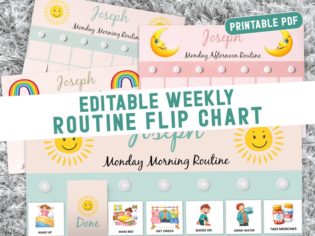 Autism Visual Schedule: Editable Weekly Routine Flip Chart (printable ...