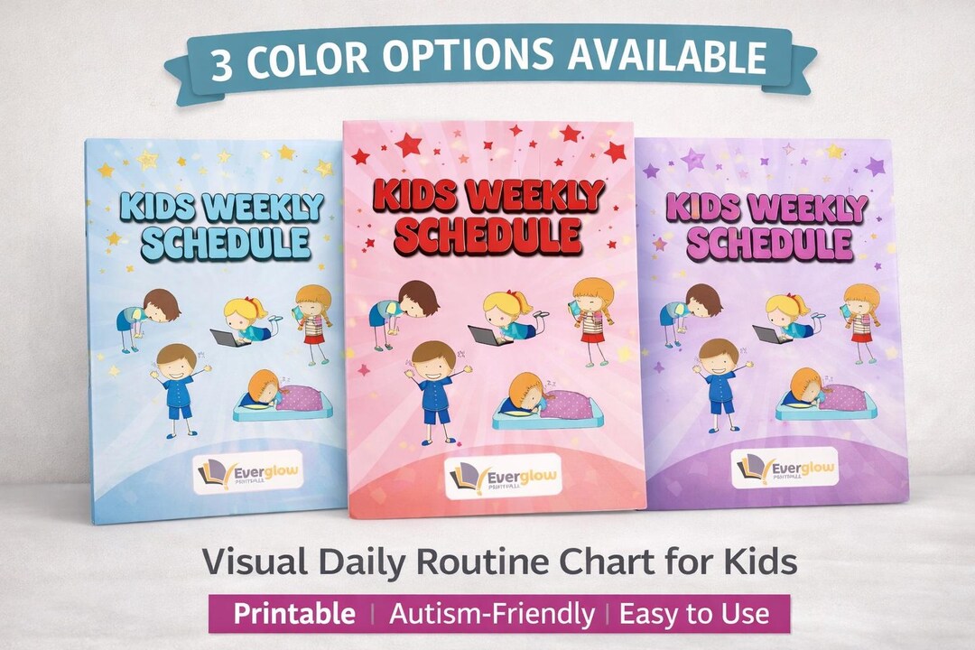 Kids Weekly Visual Schedule, Autism-friendly Routine Chart (instant ...