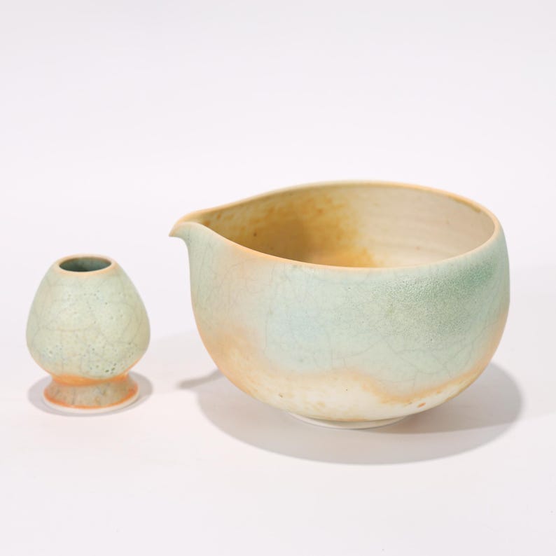 Minimalist Celadon Crackle Glazed Matcha Bowl Mug Cute Aesthetic ...