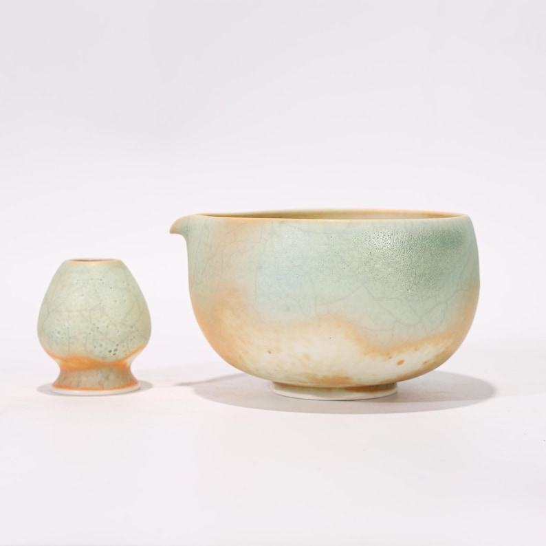 Minimalist Celadon Crackle Glazed Matcha Bowl Mug Cute Aesthetic ...