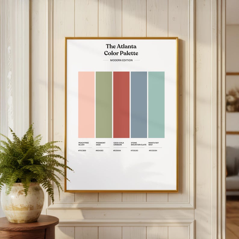 Atlanta Color Palette Print | Georgia Wall Art | Modern City Decor ...