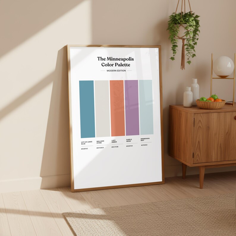 Minneapolis Color Palette Print | Modern Midwest Wall Art | Minimal ...