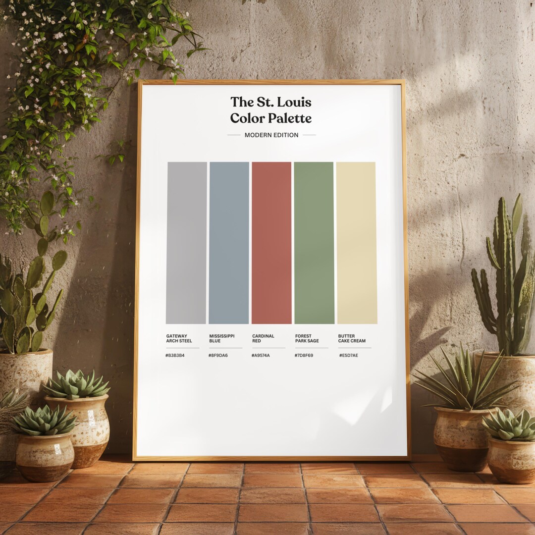 St. Louis Color Color Palette Print | Midwest City Minimalist Wall Art ...