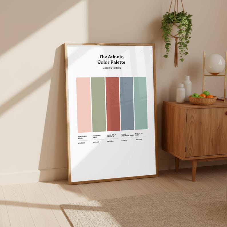Atlanta Color Palette Print | Georgia Wall Art | Modern City Decor ...