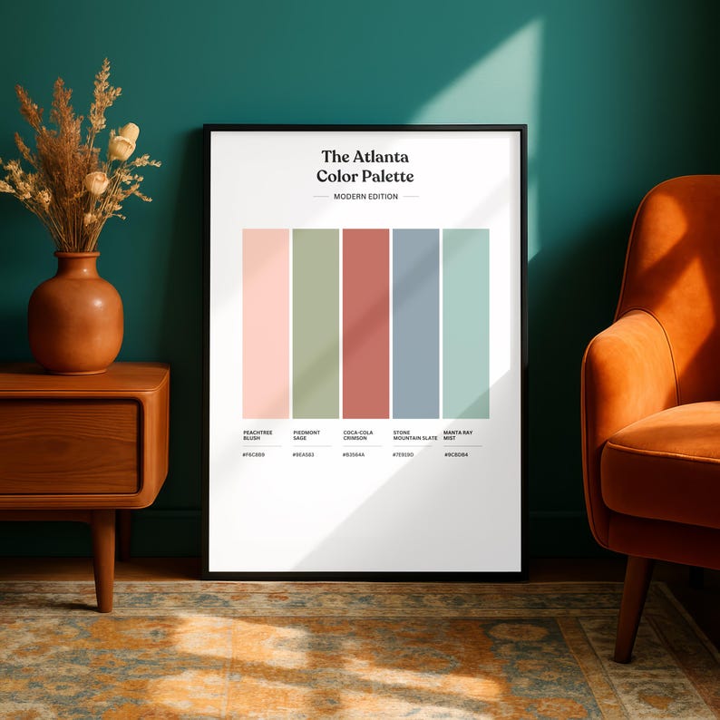 Atlanta Color Palette Print | Georgia Wall Art | Modern City Decor ...