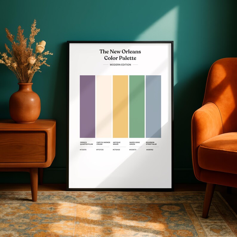 New Orleans Color Palette Print | Modern Travel Wall Art | French ...