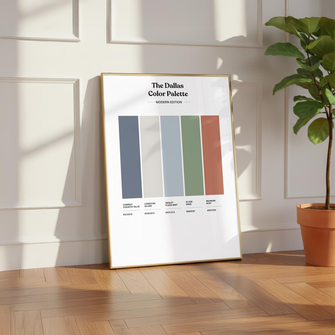 Dallas Color Palette Print | Texas Wall Art | Modern City Decor ...