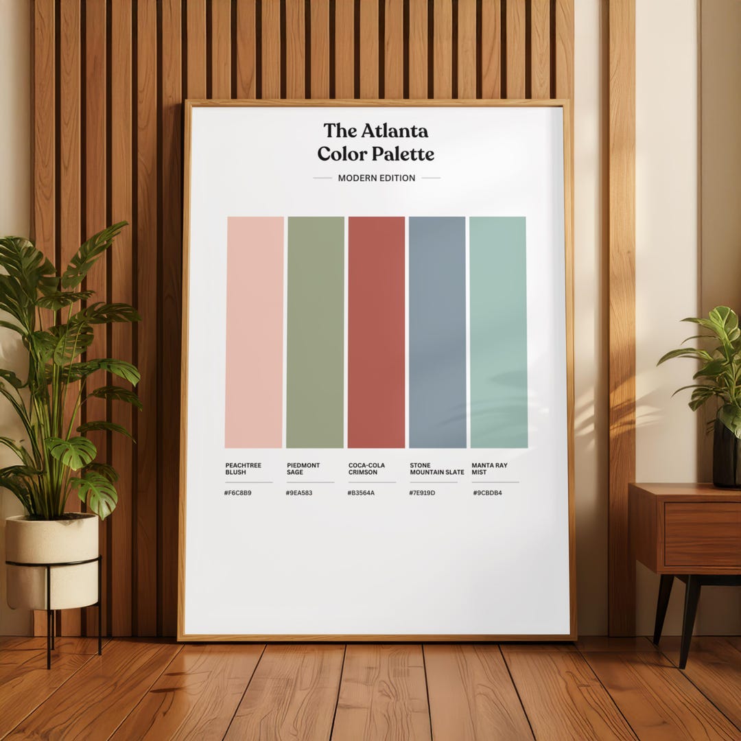 Atlanta Color Palette Print | Georgia Wall Art | Modern City Decor ...