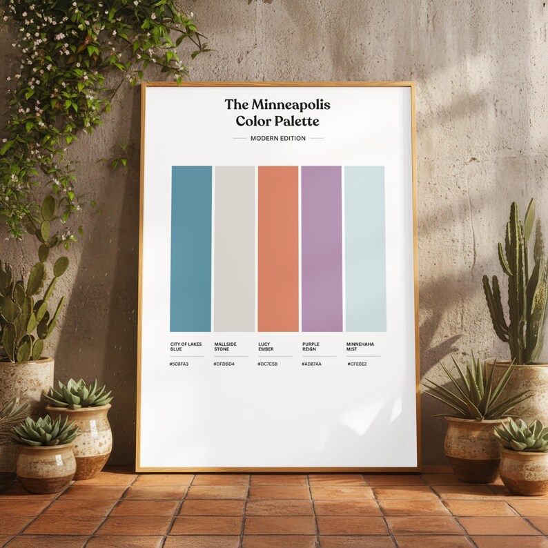 Minneapolis Color Palette Print | Modern Midwest Wall Art | Minimal ...