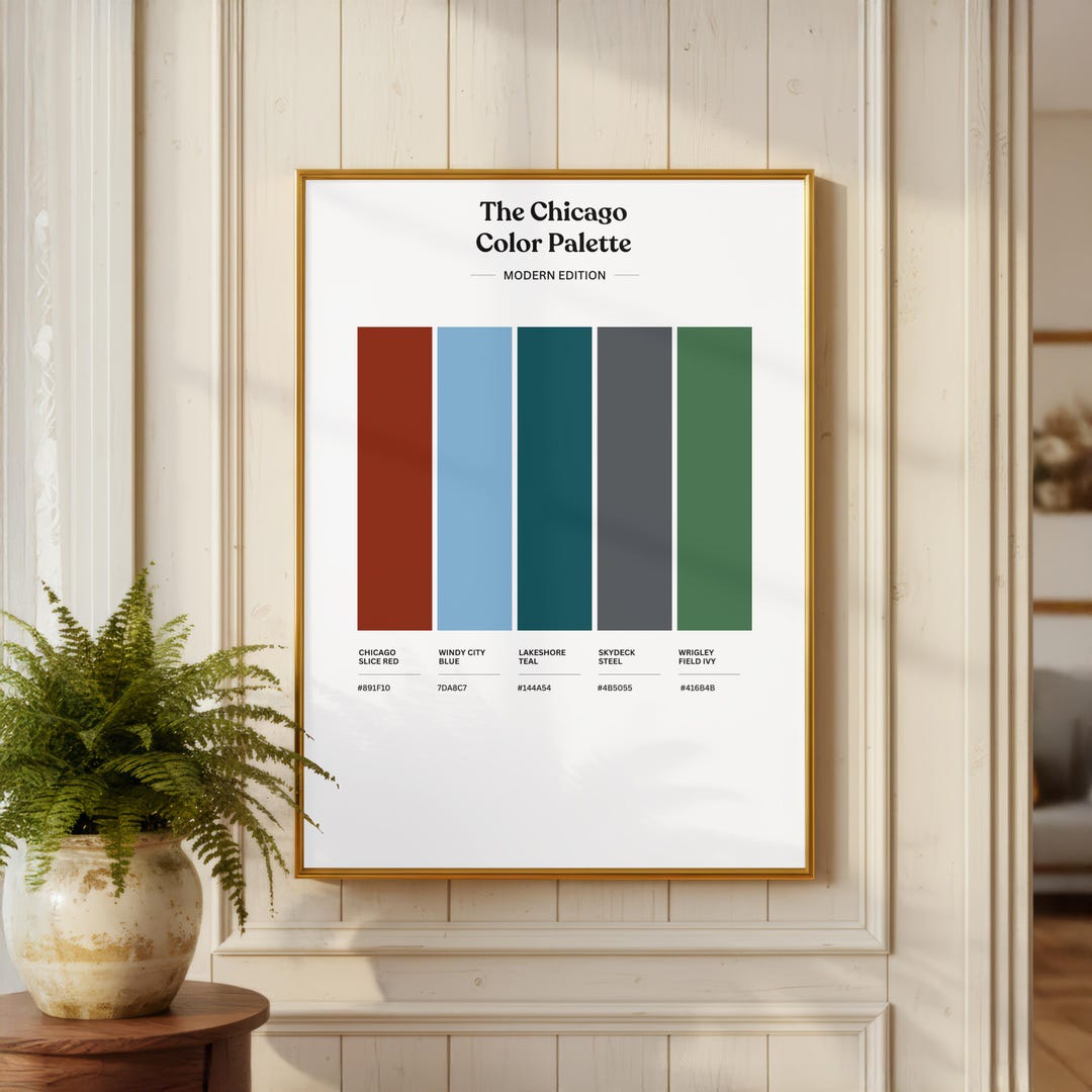 Chicago Color Palette Print | Illinois Wall Art | Modern City Decor ...